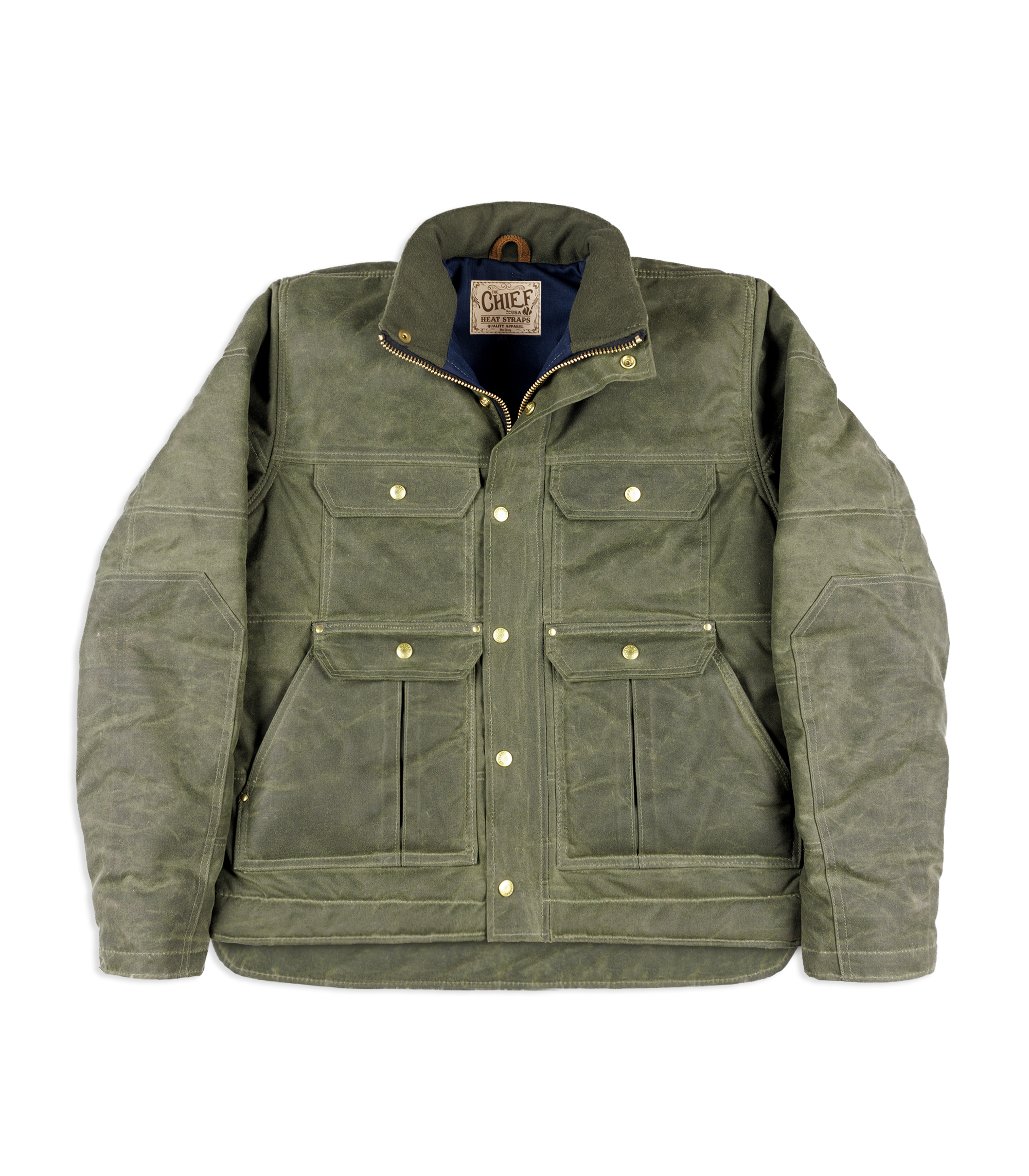 The Short Insulated Chief Jacket - Olive – Heat Straps USA